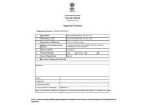 GST Registration Certificate – Eewa Engineering